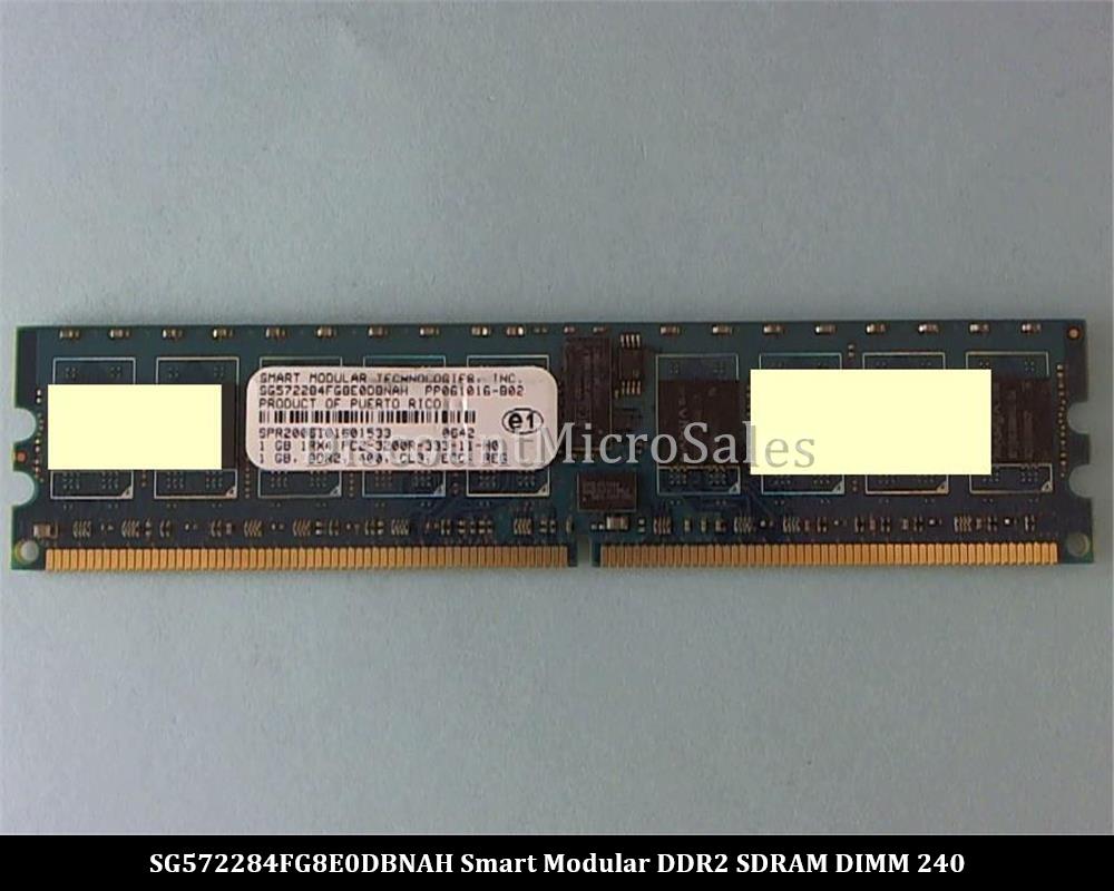 Smart Modular SG572284FG8E0DB DDR2 1GB PC2-3200 Reg ECC 400Mhz 1Rx4 RAM ...